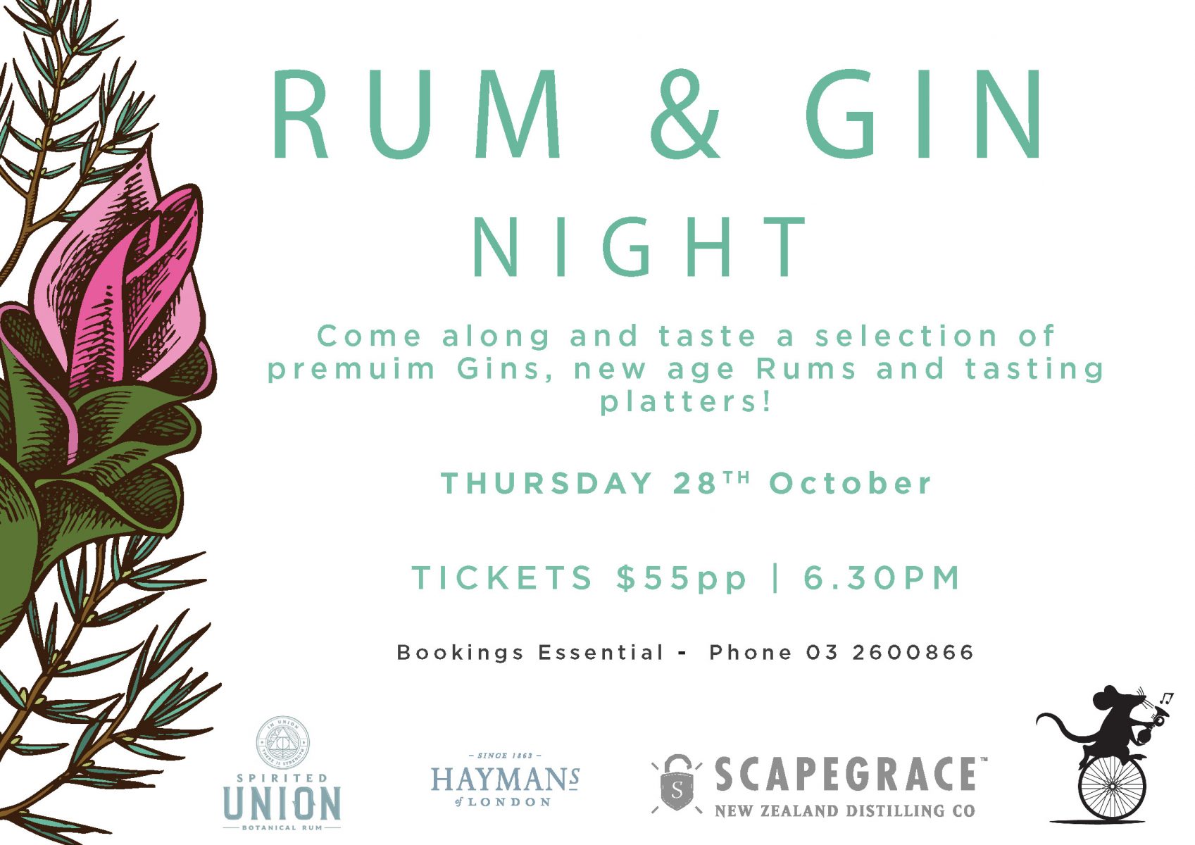 Rum & Gin Tasting - The Pedal Pusher